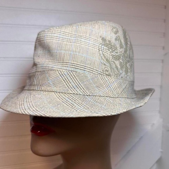 unbranded | Accessories | Vintage Fedora Hat Mens Ml Gray Blue Plaid ...